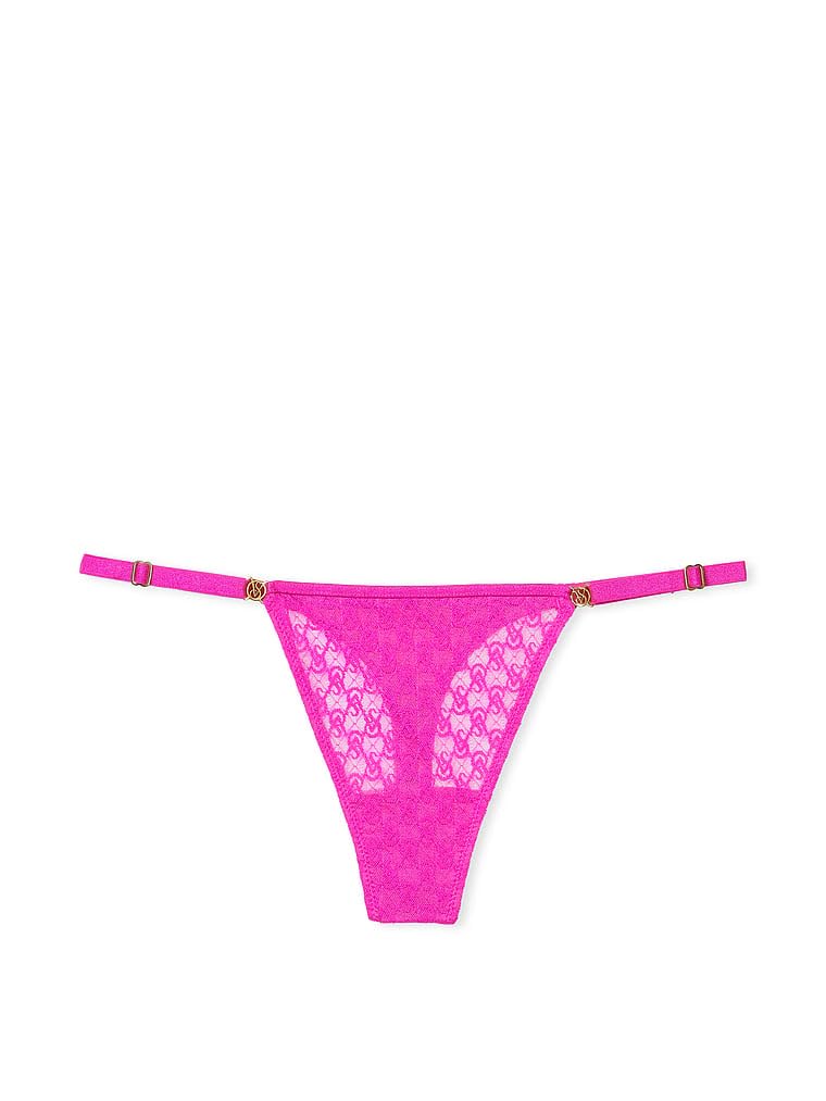 Victoria's Secret Very Sexy Icon Thong Panty, G String Underwear for Women, Fuchsia Frenzy, XL