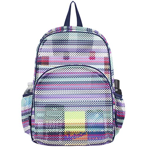Eastsport Mesh Backpack With Adjustable Padded Shoulder Straps, Blue/Candy Stripe One Size