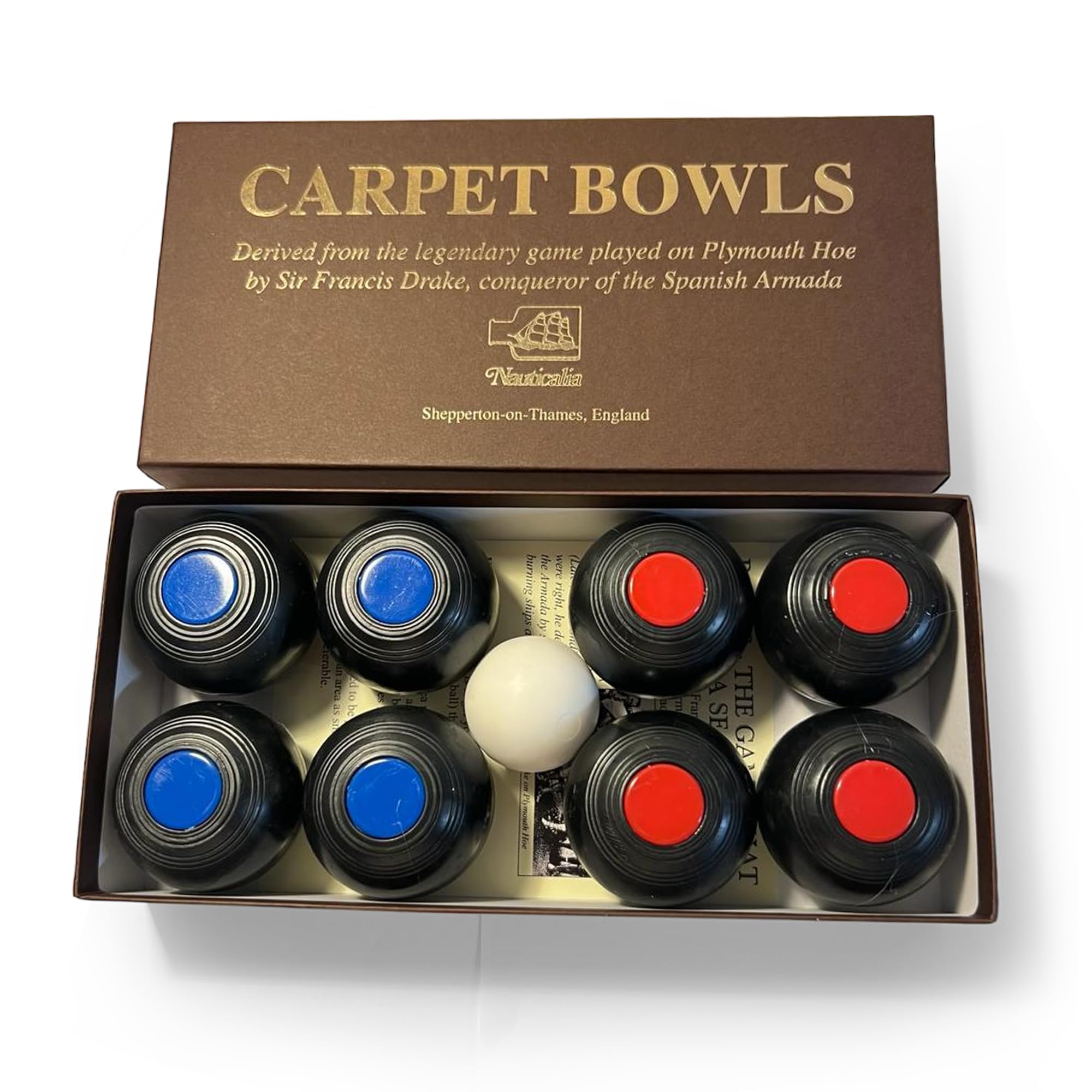 Thorness DRAKES CARPET BOWLS | Indoor bowls set | Bowls game for adults and children | CARPET BOWLS GIFT | French boules set | Each bowl is 2 inches in diameter.