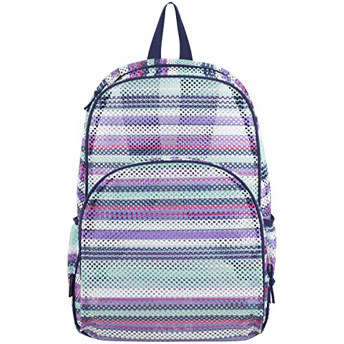 Eastsport Mesh Backpack With Adjustable Padded Shoulder Straps, Blue/Candy Stripe One Size