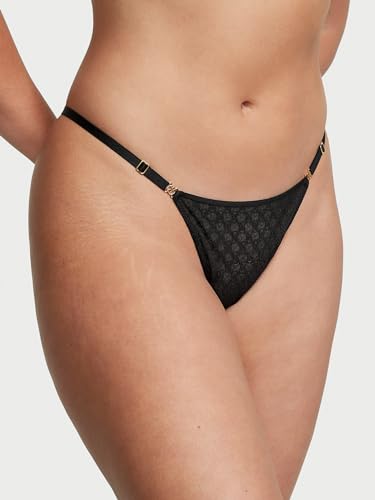 Victoria's Secret Very Sexy Icon Thong Panty, G String Underwear for Women, Black, M