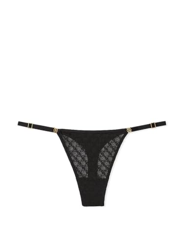 Victoria's Secret Very Sexy Icon Thong Panty, G String Underwear for Women, Black, M