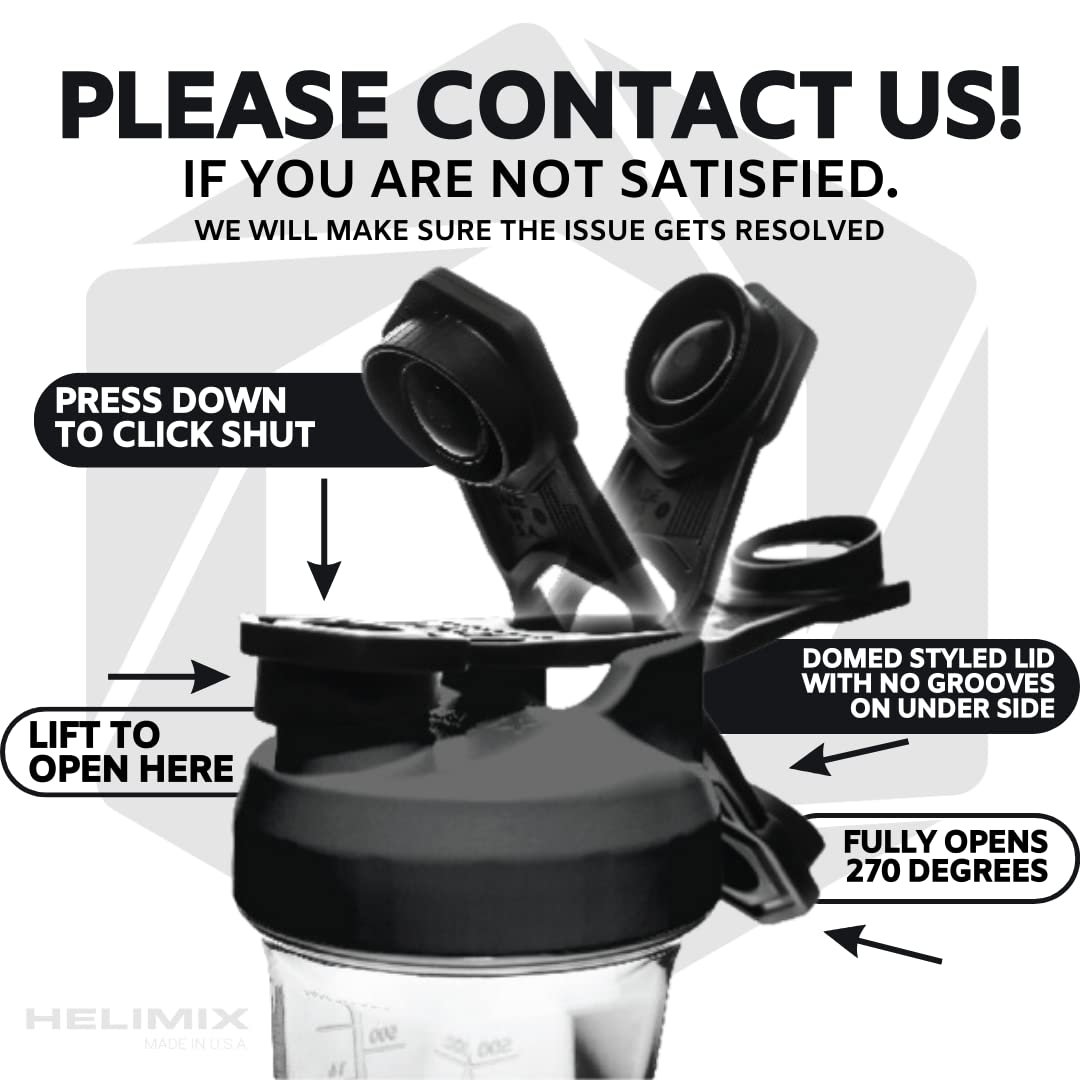 HELIMIX 2.0 Vortex Blender Shaker Bottle Upto 28oz | No Blending Ball or Whisk | USA Made | Portable Pre Workout Whey Protein Drink Shaker Cup | Mixes Cocktails Smoothies Shakes | Dishwasher Safe