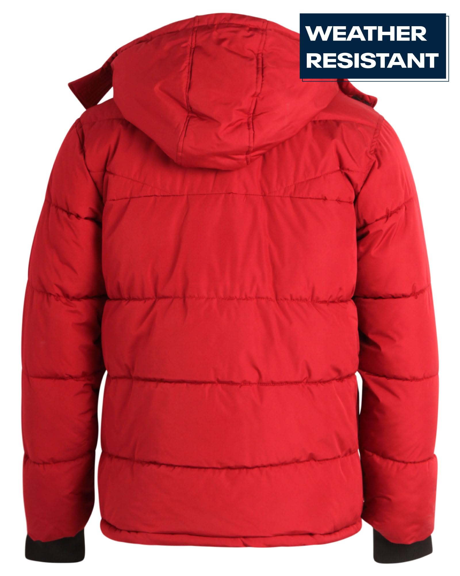 Reebok Men's Winter Jacket - Heavyweight Quilted Puffer Parka Coat - Weather Resistant Jacket for Men (L-XXL), Size Large, Dark Red