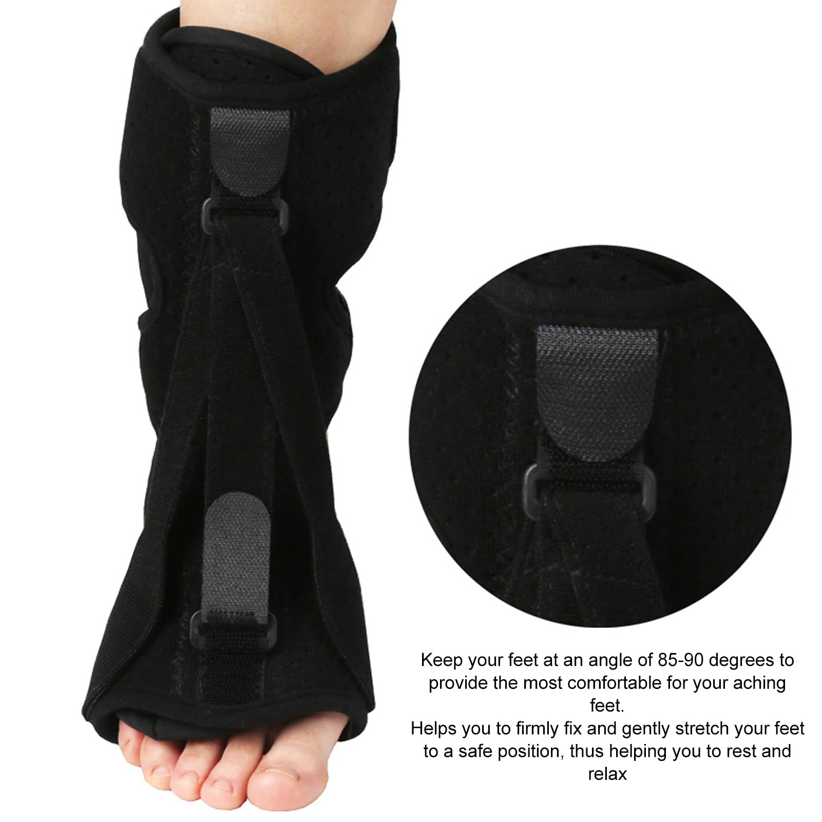 Airshi Plantar Fasciitis Night Splint Foot Drop Support Brace Adjustable Double Fixed Strong Stretch Cooling 3 Straps Daytime Plantar Fasciitis