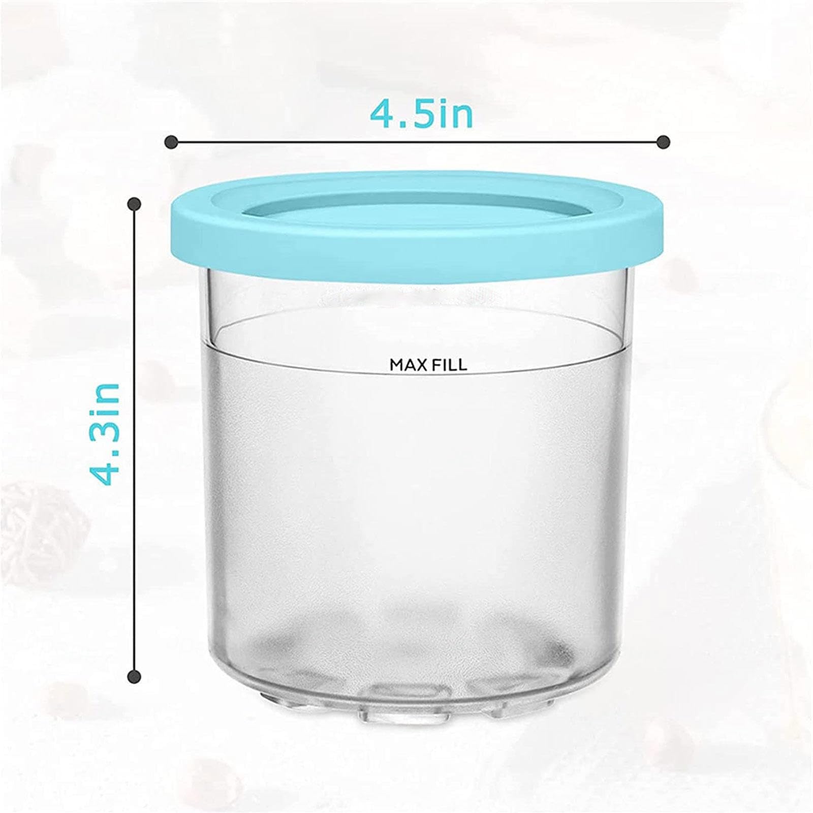 Creami Pints, for Creami Ninja,16 OZ Pint Ice Cream Containers with Lids Dishwasher Safe,Leak Proof for NC301 NC300 NC299AM Series Ice Cream Maker
