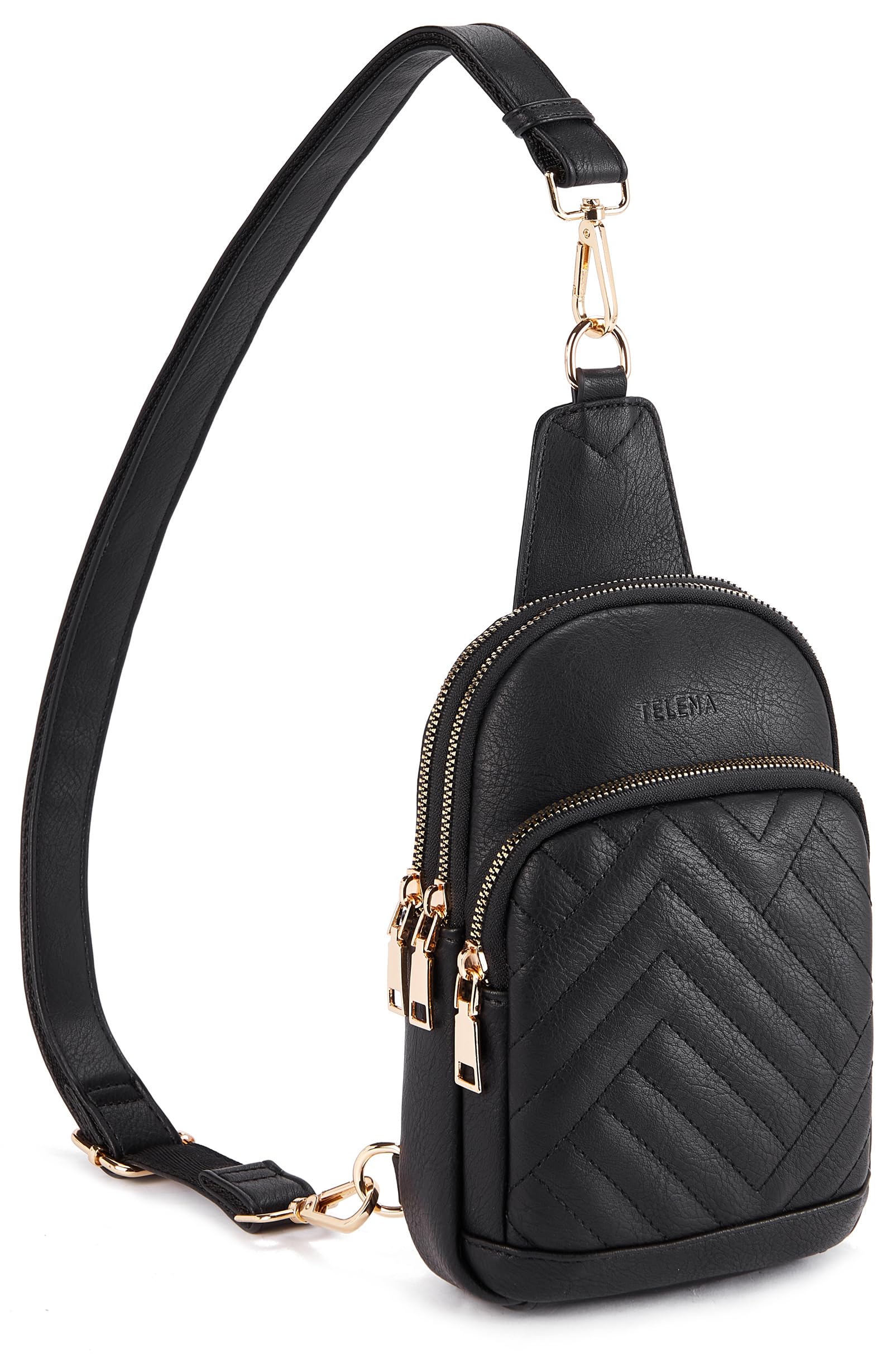 Telena Sling Bag for Women Crossbody Bags Fanny Packs for Women Cross Body Waist Pack with Detachable Strap Black