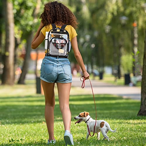 ELEKFINE Clear Backpack, Heavy Duty PVC Clear Bag Stadium Approved - Clear Book Bag for School, Work, Travel, Security, Festival, College (12 Inch)