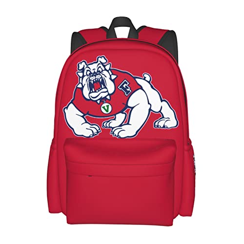 Fresno-State-Bulldogs- Men'S Women'S Bag Backpack Schoolbag Adjustable Large Capacity Schoolbag