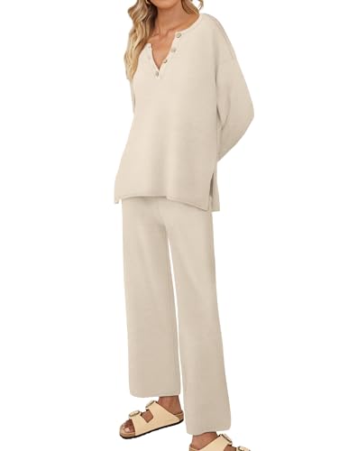 XIEERDUO Womens Loungewear Set,Jogging Suits for Women 2 Piece Outfits Beige XL