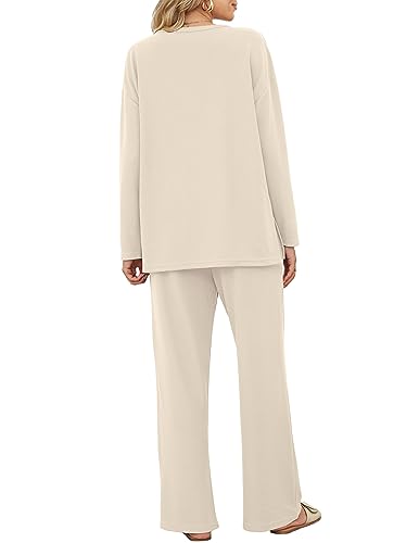 XIEERDUO Womens Loungewear Set,Jogging Suits for Women 2 Piece Outfits Beige XL