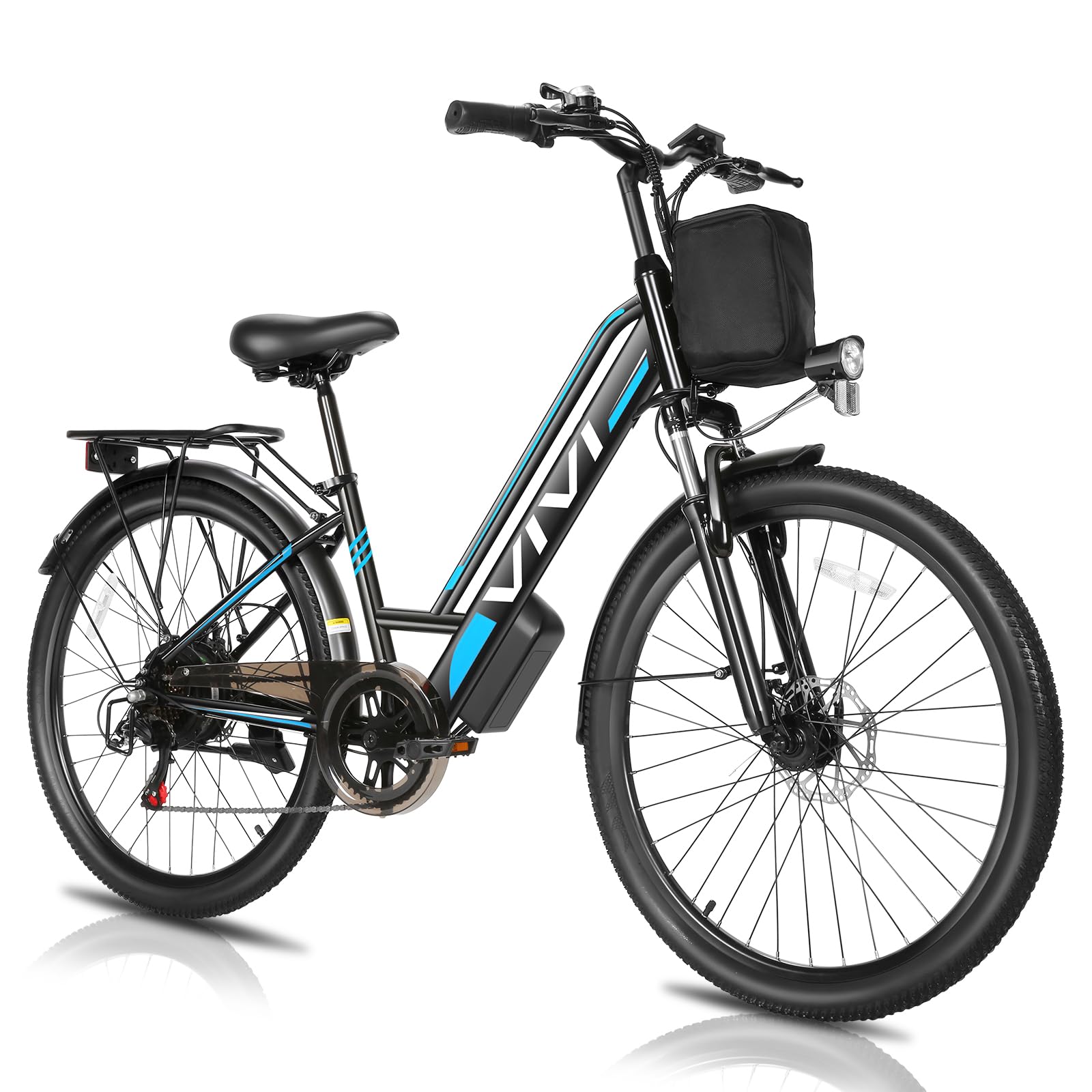 Vivi Electric Bike 500W, 26" Ebike for Adults Electric Bicycle Step Through with Removable 36V 288Wh Lithium Battery, 20MPH Commuter Ebike, Up to 50 Miles, Cruise Control, Professional 7 Speed