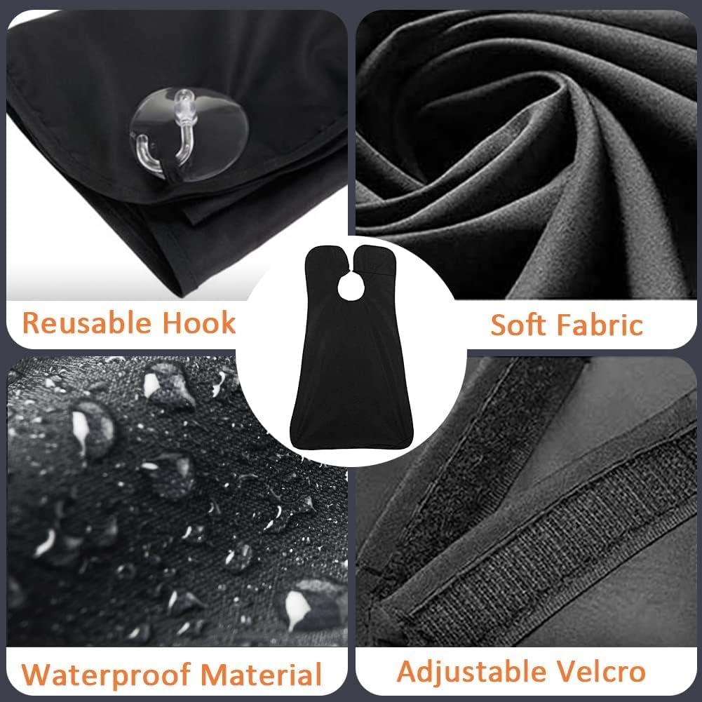 Beard Bib Apron, Beard Hair Catcher Waterproof Non-Stick Grooming Cloth, Shaving & Trimming & Beard Hair Catcher, with 3 Suction Cups, Best Gifts for Men