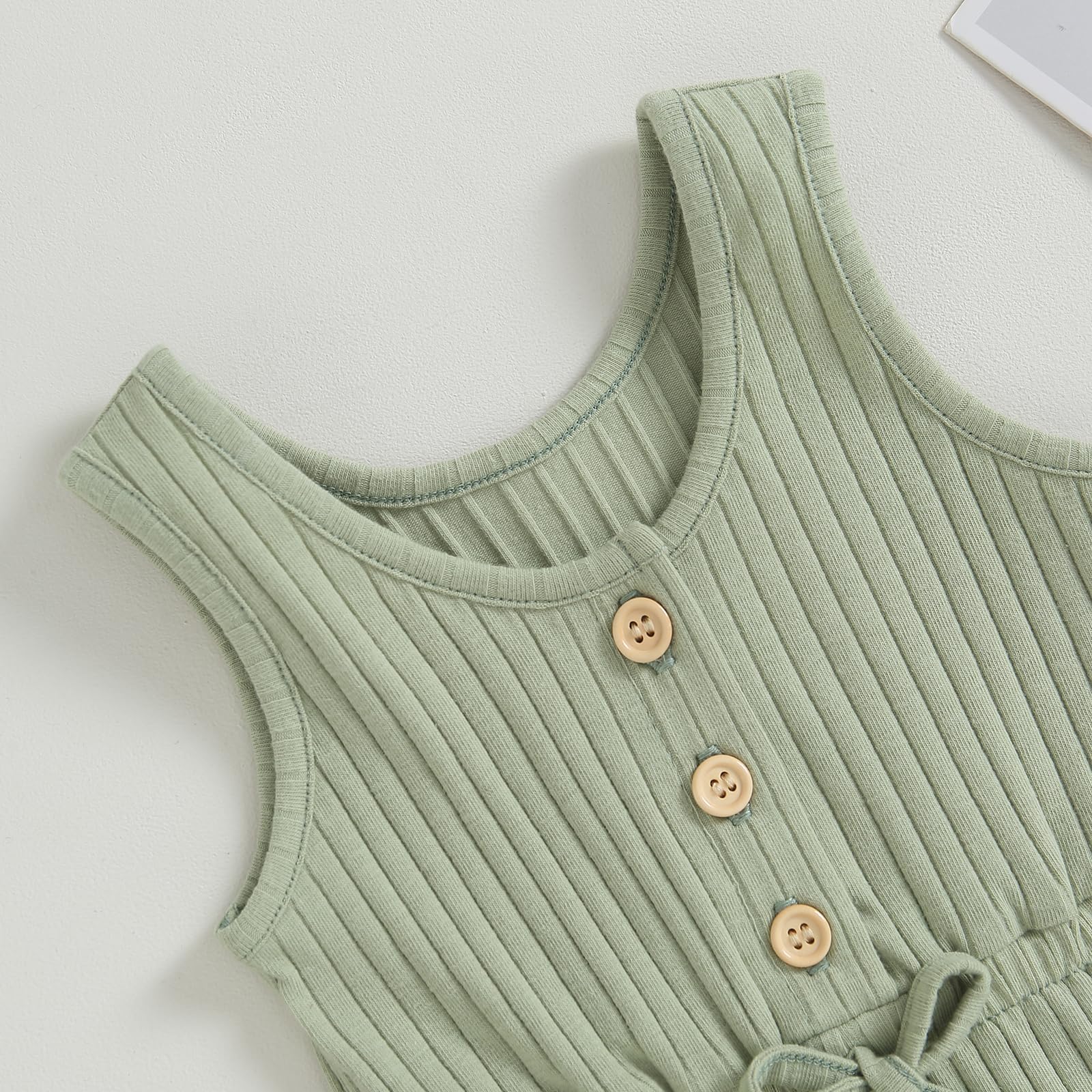 Toddler Baby Girl Summer Outfit Sleeveless Ribbed Romper Solid Color Jumpsuit Overall Shorts Cute Infant Newborn Clothes