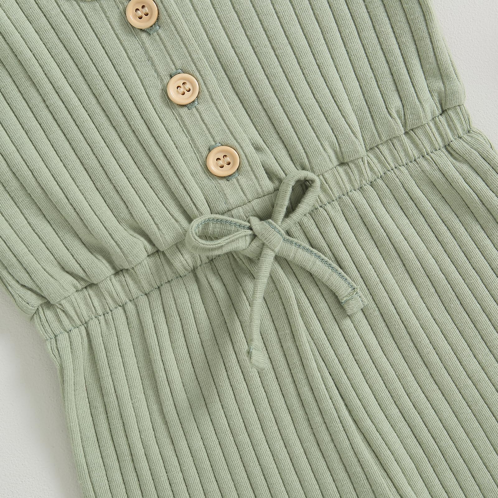 Toddler Baby Girl Summer Outfit Sleeveless Ribbed Romper Solid Color Jumpsuit Overall Shorts Cute Infant Newborn Clothes