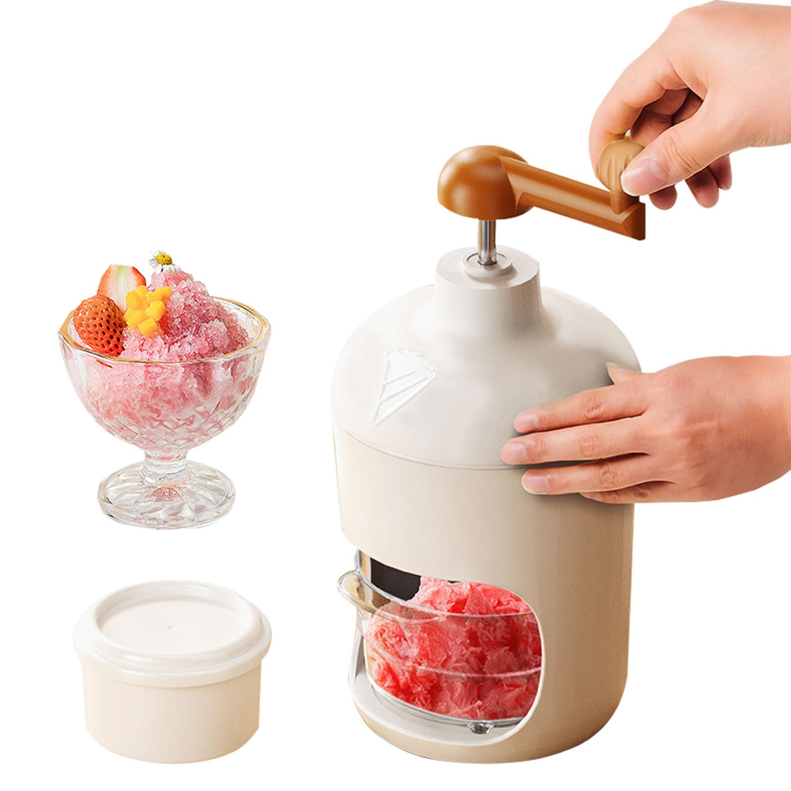 Manual Shaved Ice Shaver and Snow Cone Machines Portable Ice Crusher Table-Top Ice Maker with Free Ice Cube Tray, BPA Free