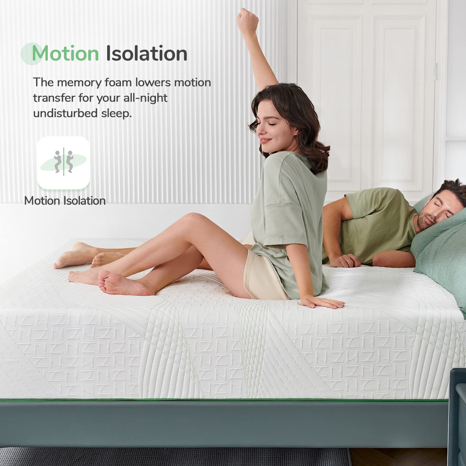 Novilla Full Mattress, 10 Inch, Cooling Memory Foam, Medium Firm, White