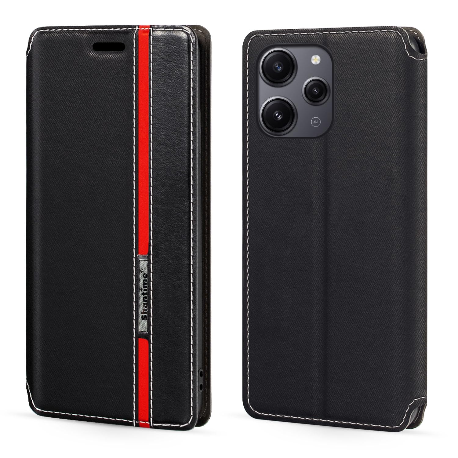 for Xiaomi Redmi 12 4G Case, Fashion Multicolor Magnetic Closure Leather Flip Case Cover with Card Holder for Xiaomi Redmi Note 12R 5G (6.79”)