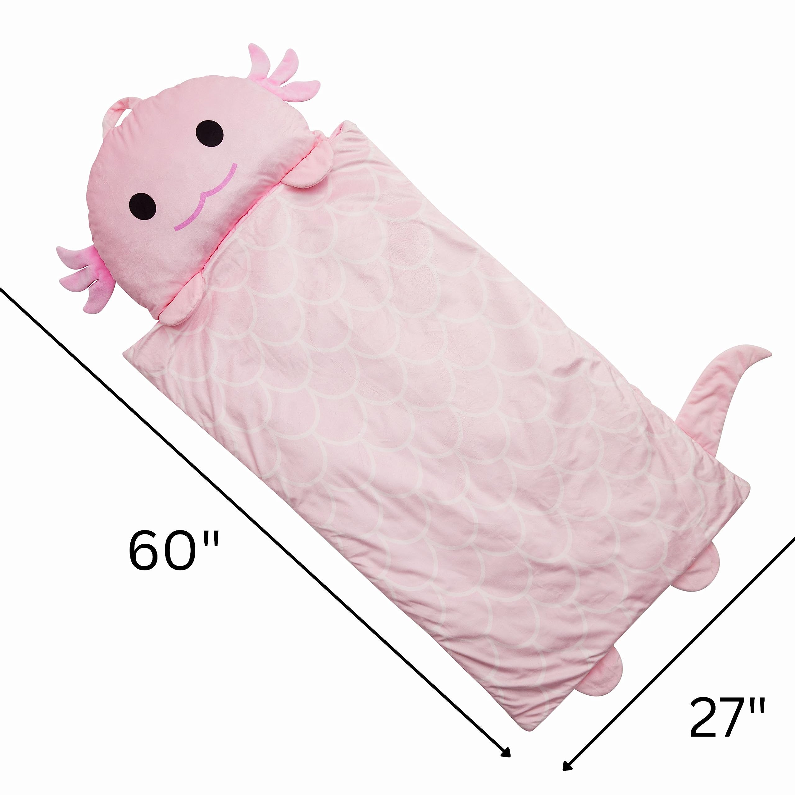 Nap Buddy Sleeping Bag for Kids, Convertible Sleeping Bag for Boys and Girls, Oeko TEX Certified, Travel Sleeper for Children, Axolotl