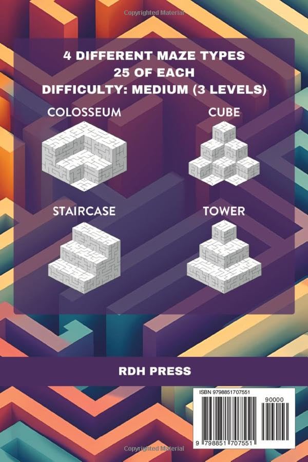 Big Book of 3D Mazes for Teens & Adults (Volume 1): Captivating 3D Mazes for mind-boosting fun! 100 medium-challenge puzzles