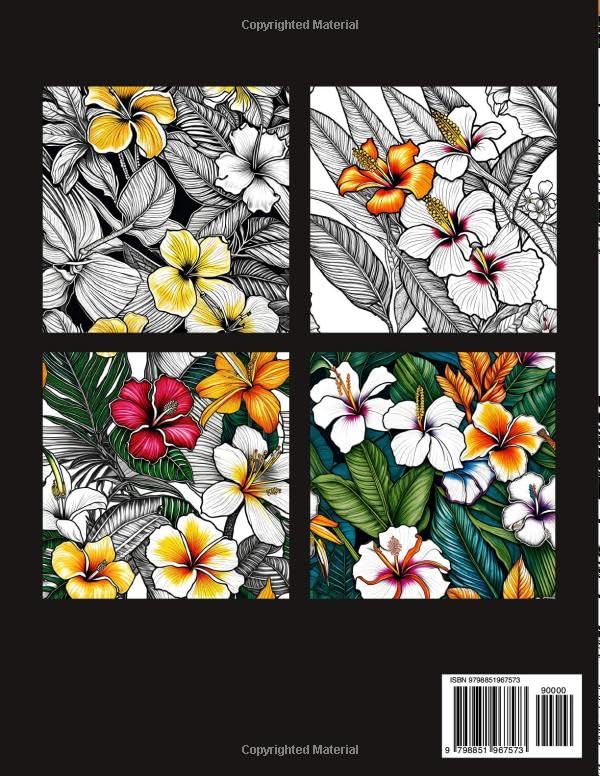 Hawaiian Flowers: Coloring Book