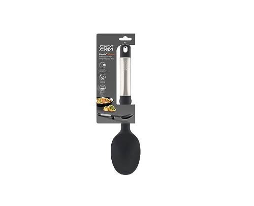 Joseph Joseph Elevate Silicone Solid Spoon, BPA Free, Heat Resistant Non Stick Kitchen Utensil, Weighted Stainless Steel Handle