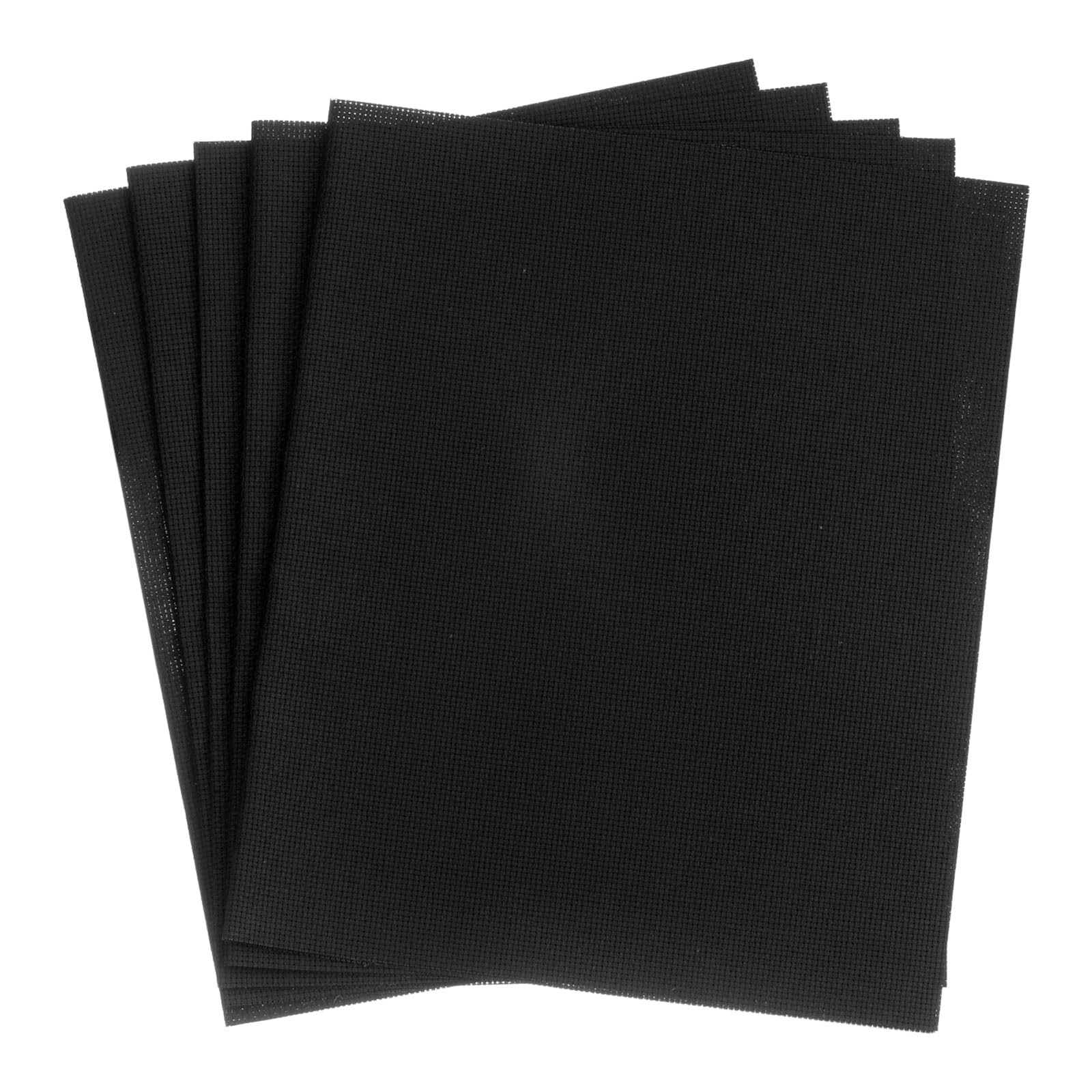 HARFINGTON 14 Count Cross Stitch Cloth 12 by 20 Inch Cross Stitch Fabric 5PCS Classic Reserve Embroidery Cloth for Craft Embroidery, Handmade Needlework, DIY Handicrafts, Black