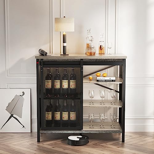 QNICE 71" LED Lights Industrial Bar (Rustic Oak-CB004)