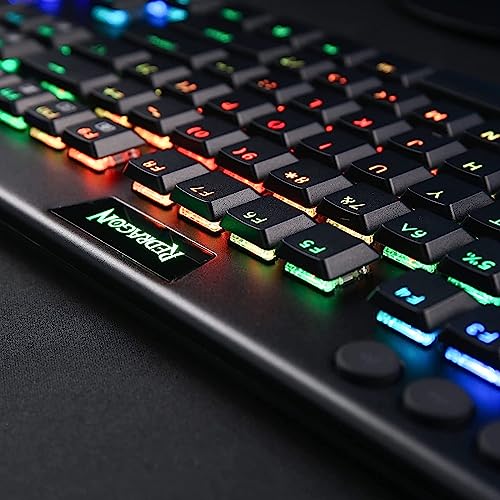 Redragon K619 Horus RGB Mechanical Keyboard, Ultra-Thin Designed Wired Gaming Keyboard w/Low Profile Keycaps, Dedicated Media Control & Clicky Blue Switches, Pro Software Supported