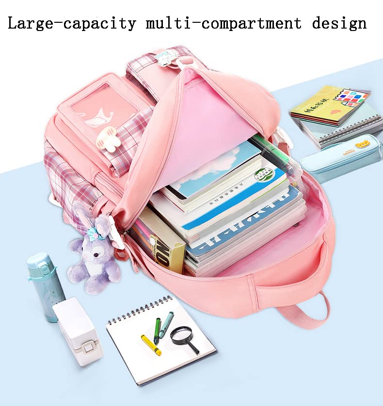 Rcuyyl Cute Backpack Elementary Bookbags Middle School bags Waterproof Bookbag Multifunction Casual Daypack Laptop Travel Bag