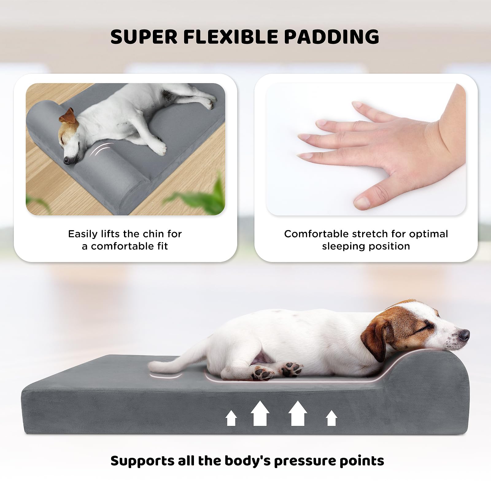 DREAMANIA Orthopedic Dog Bed for Medium, Large and Extra Large Dogs, Luxury Foam Pet Bed Mat with Durable Removable Cover, Non-Slip Bottom, Machine Washable (XXL(50.2"x36.6"x3.7"))