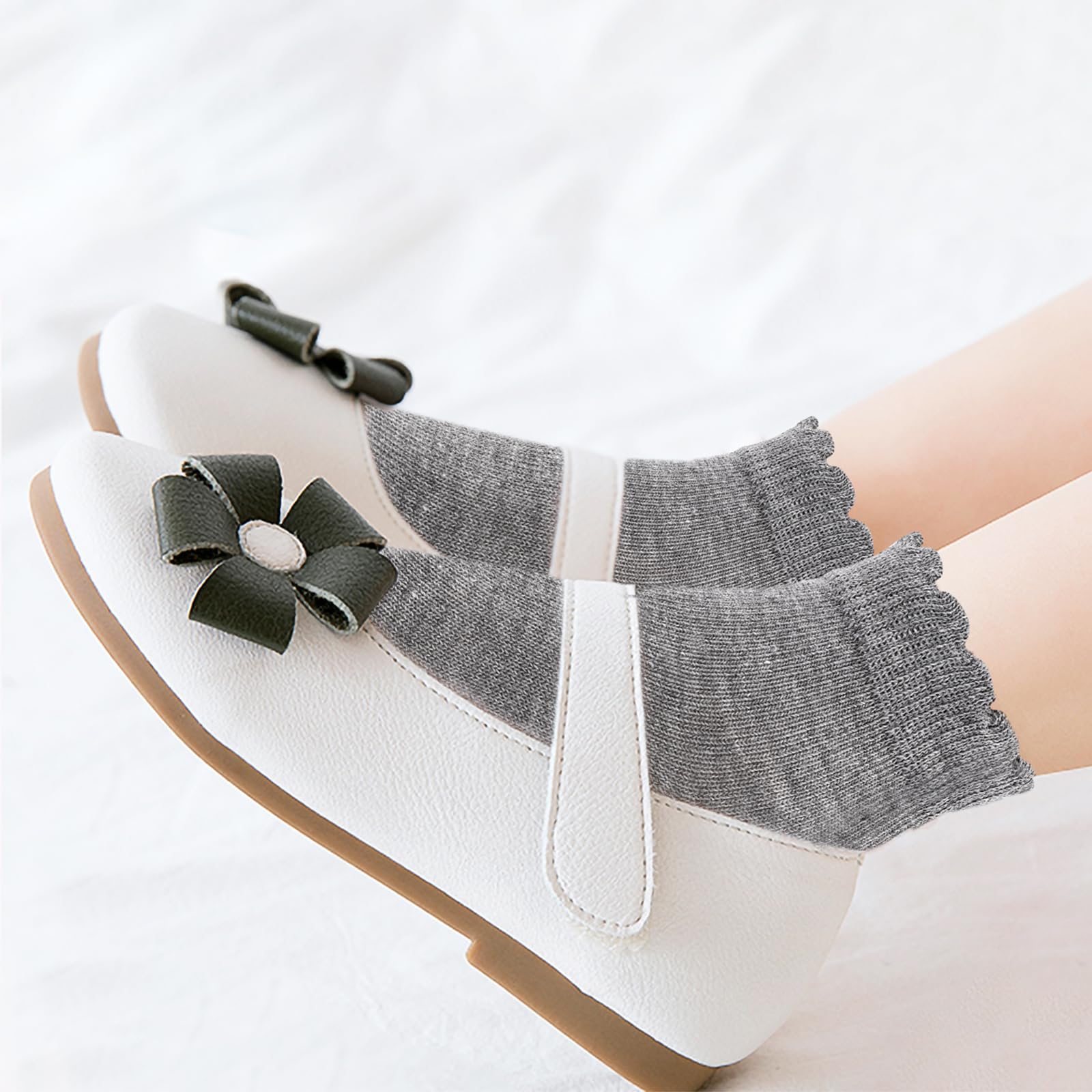 Looching 6 Pack Toddler Baby Girls Boys No Show Ankle Socks Cotton White Mesh Thin Low Cut Socks Kids 1-3Years