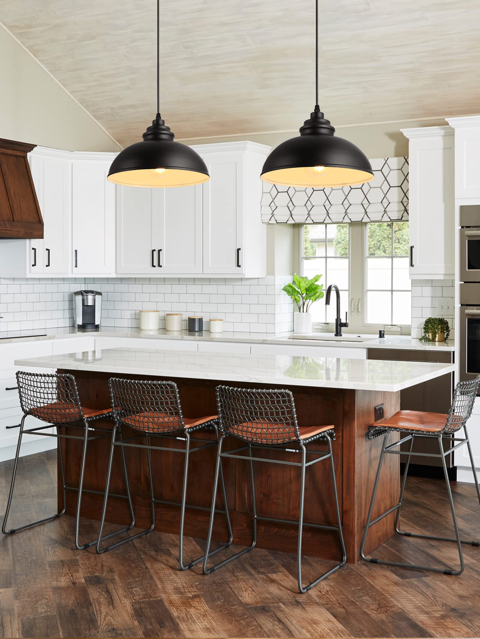 Black Vanity Light Fixtures 2-Light Mason Jar Wall Lamp Farmhouse Wall Sconces, Plug in Pendant Lighting with Cord 2 Pack Black Hanging Lamp with Plug in Cord 15.8ft and Dimmer Switch Bundled Goods