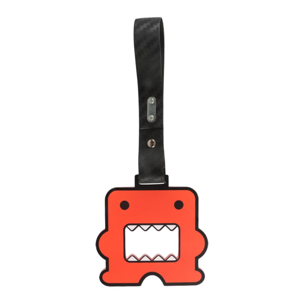 Q1-TECH, JDM Tsurikawa Ring Japanese Subway Train Bus Car Handle Cute Anime Cartoon Handle Hand Strap Rear Front Bumper Warning Rings Drift Charm Drift Car Accessory (Domo-ORCF)