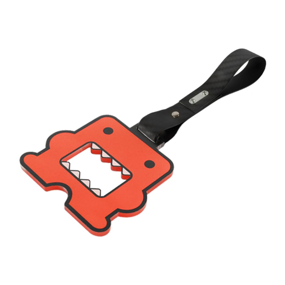 Q1-TECH, JDM Tsurikawa Ring Japanese Subway Train Bus Car Handle Cute Anime Cartoon Handle Hand Strap Rear Front Bumper Warning Rings Drift Charm Drift Car Accessory (Domo-ORCF)
