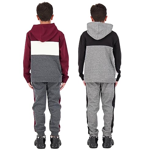 TONY HAWK 4 Piece Boys Jogger Sets for Kids 2 Pack Fleece Hoodie and Pull-On Sweatpants for Kids Skateboarding