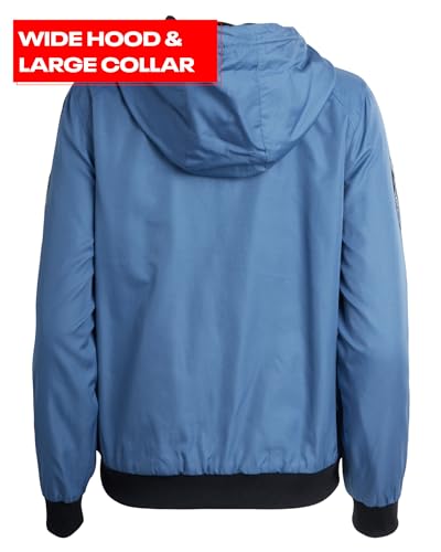 Reebok Women's Jacket - Weather Resistant Fleece Lined Windbreaker Jackets for Women โ Cozy Zip Up Hoodie Jacket (S-XL), Size Small, Hoops Blue