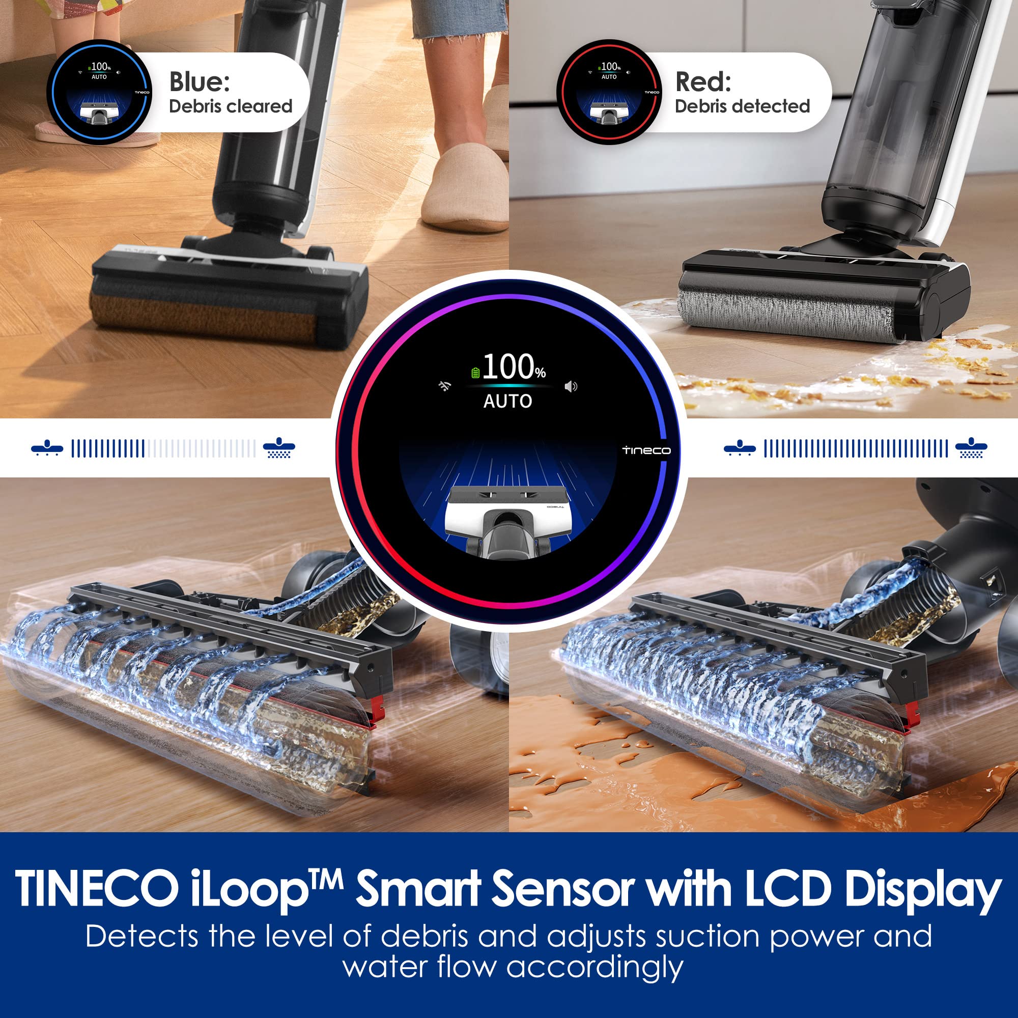 Tineco Floor ONE S5 PRO 2 Cordless Wet Dry Vacuum Smart Hardwood Floor Cleaner Machine Floor Cleaning Solution