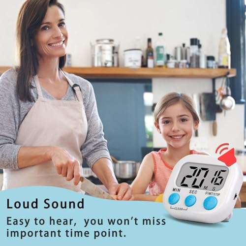 Lasubst Digital Timer for Kids Teachers Classroom School with Magnetic Back 6 Pack