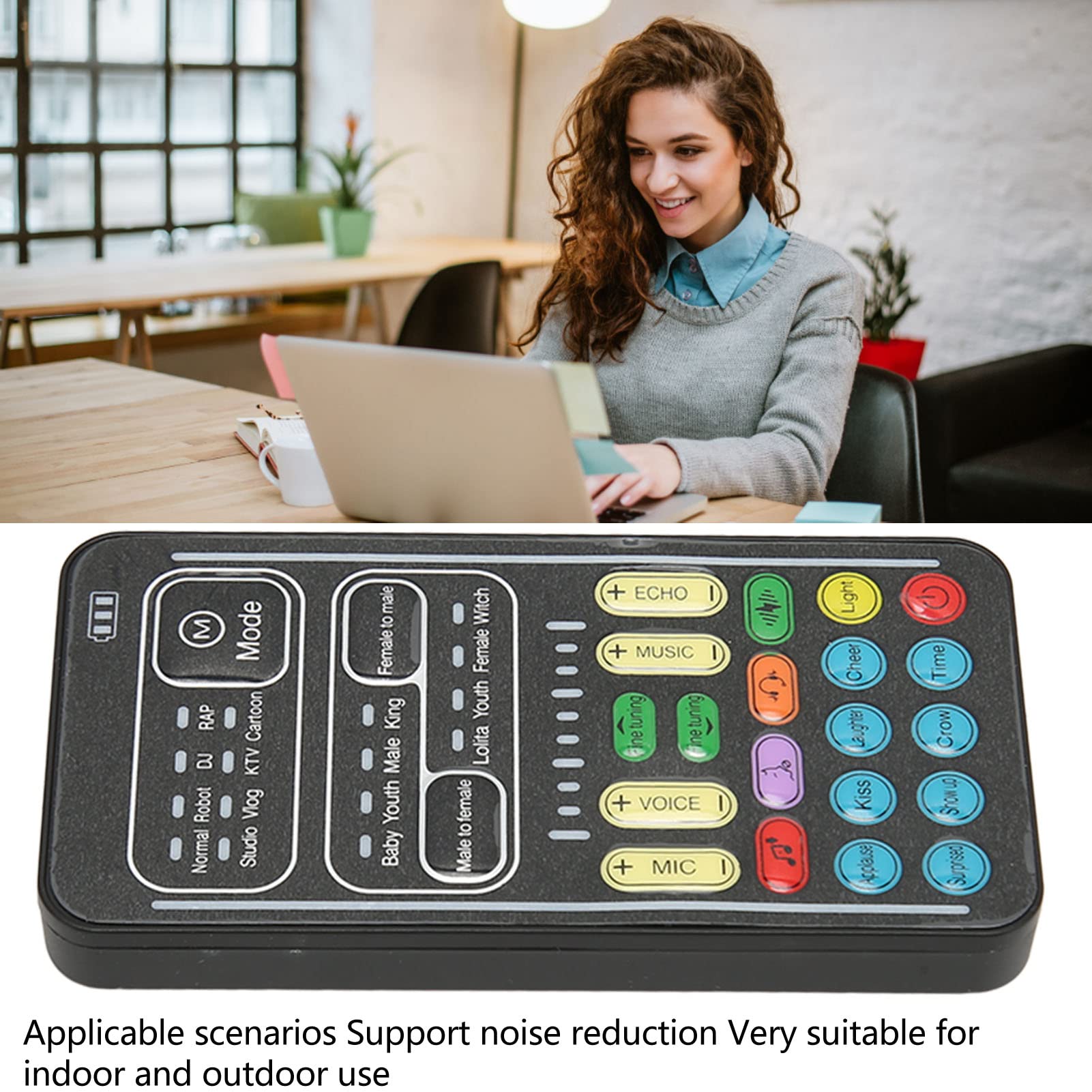 Voice Changer, Portable Voice Modulator Handheld Sound Card withSound Multifunctional Effects Machine for , for PS5, for ONE, for Switch, PC and for PUGB Gaming