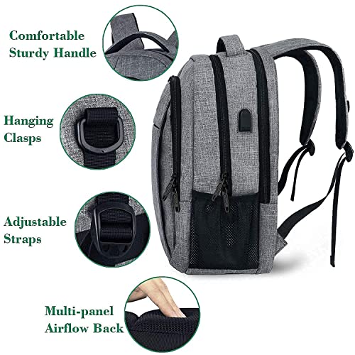 MATEIN Travel Laptop Backpack &Electronics Travel Organizer Bundle| Anti Theft Durable Laptops Backpack School Computer Bag &Waterproof Electronic Accessories Case Double Layer Cable Storage Bag