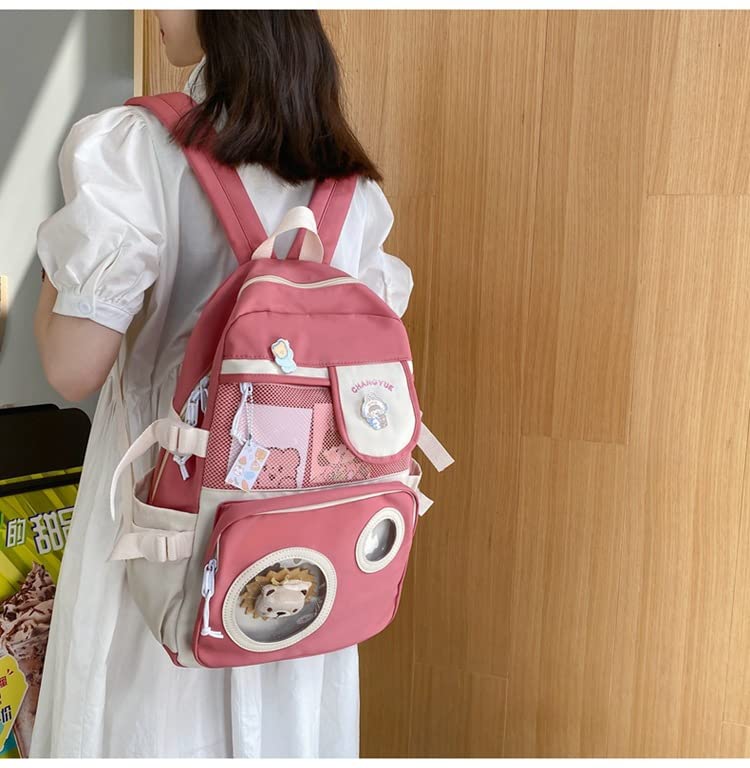 EGEN Kawaii Backpack Back to School Essential Large Capacity Aesthetic Backpack (Blue)