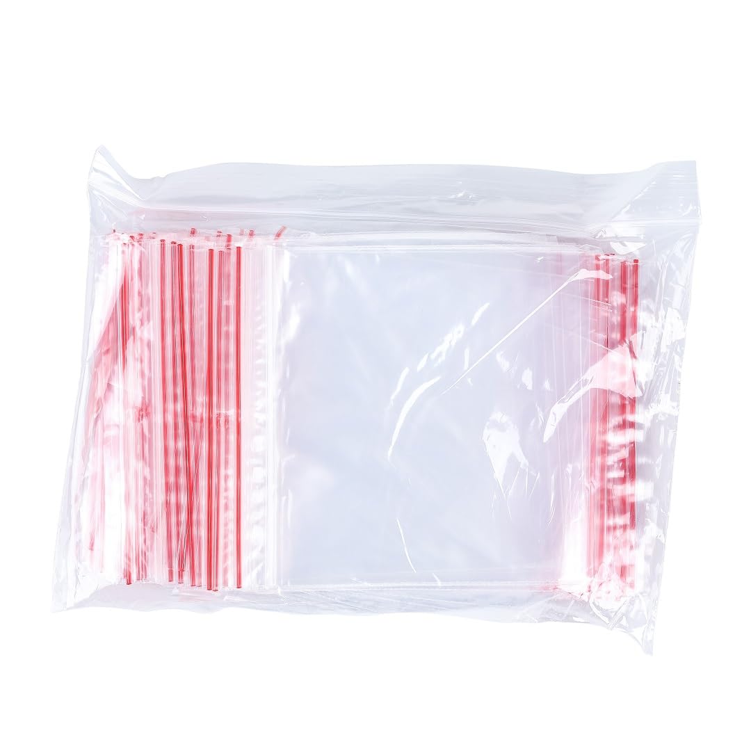 OFFICER PRODUCTS Zip Bags 22 x 28 cm/Pack of 100/Transparent Crystal Clear/Ziplock Bag Zip Set/Reusable/Single Layer/LDPE Film Food Safe