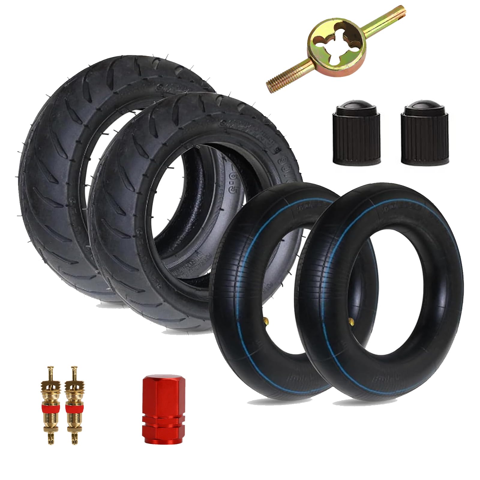 New Olym 90/65-6.5 110/50-6.5" Motorcycle Dirt Bike Front Rear Tire and Inner Tube for 49cc Lucky 7 Cag MTA1 MTA2 GP-RSR X-Treme MotoTec Fit Heavy Duty Mini Dirt Bike Parts 2 Pack