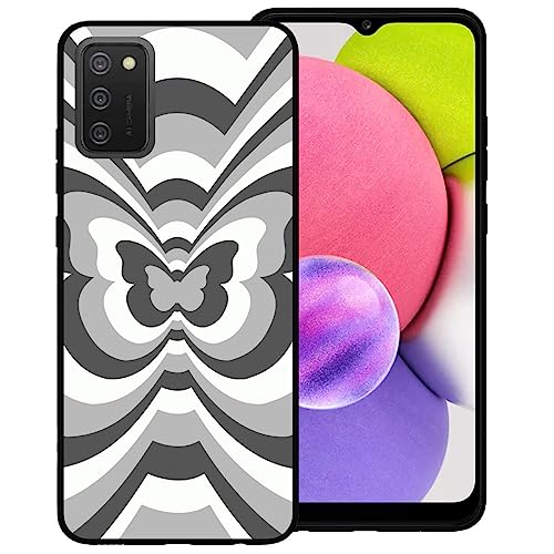 zaztify Phone Case for Samsung Galaxy A04, Grey Butterfly Tunnel Center Swirl Latte Valentine Color Block Shockproof Protective Anti-Slip Thin Soft Cover Shell