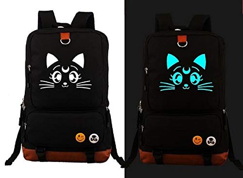 Mxcostume Anime Luna Cosplay Luminous Sailor Moon Cute Cat Backpack School Bag (A)