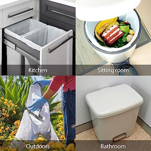 2.5 Gallon 120 Counts Small Strong Drawstring Trash Bags Garbage Bags by RayPard, Small Plastic Bags fit 7.5-9 Liter Trash Can for Home Office Kitchen Bathroom Bedroom, White Waste Basket Liners