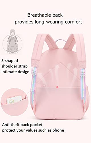 Kawaii Girls Backpack for School Aesthetic School Bag Bookbag for Elementary Students