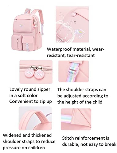 Kawaii Girls Backpack for School Aesthetic School Bag Bookbag for Elementary Students