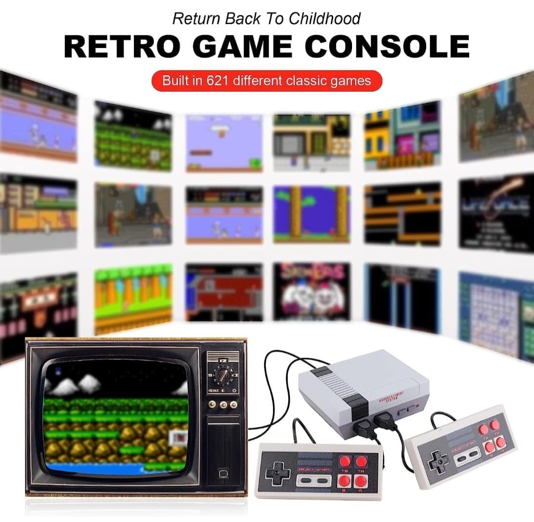 Mini Classic Retro Game Console: Video Games System HDMI 621 Games and 2 Handheld Controllers - Old Arcade Games Consoles Plug and Play Video Games for TV- Gift for Kids Boy Adults